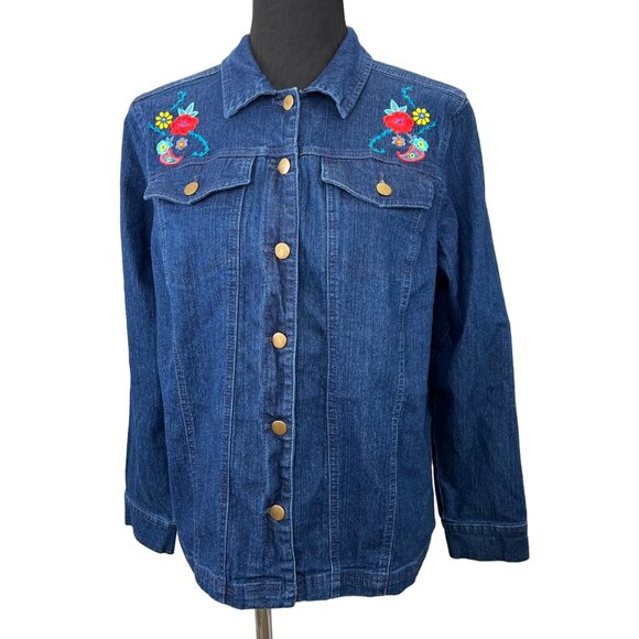 Blair | Jackets & Coats | Blair Embroidered Floral Paisley Denim Jean ...